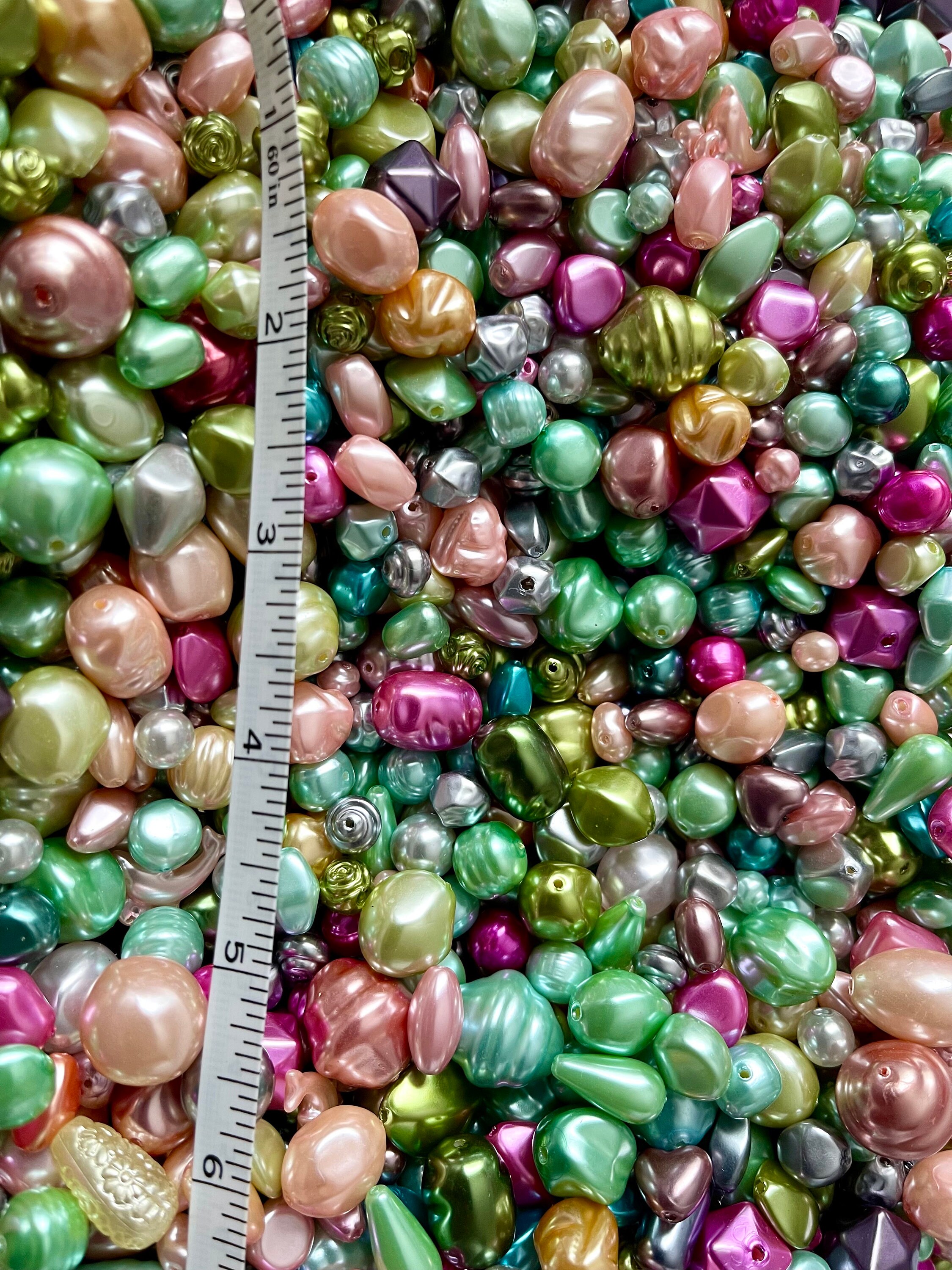 Pearl Tone Acrylic Bead Mix: Assorted Colors & Sizes - Etsy