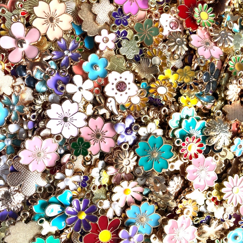 Flower Charms - Etsy