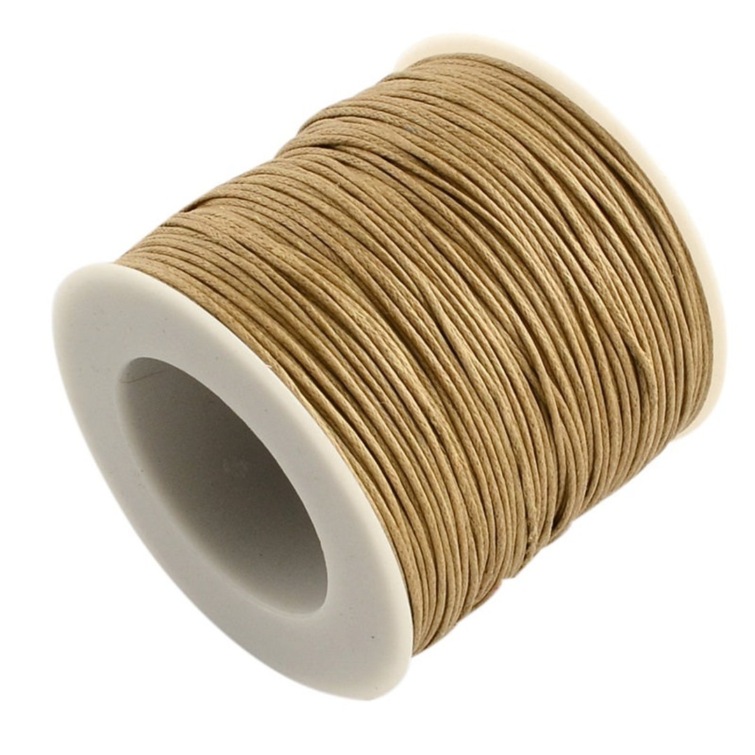Waxed Cotton Thread , Eco-friendly 1mm Waxed Cord, 100 Yard Roll, Pale ...