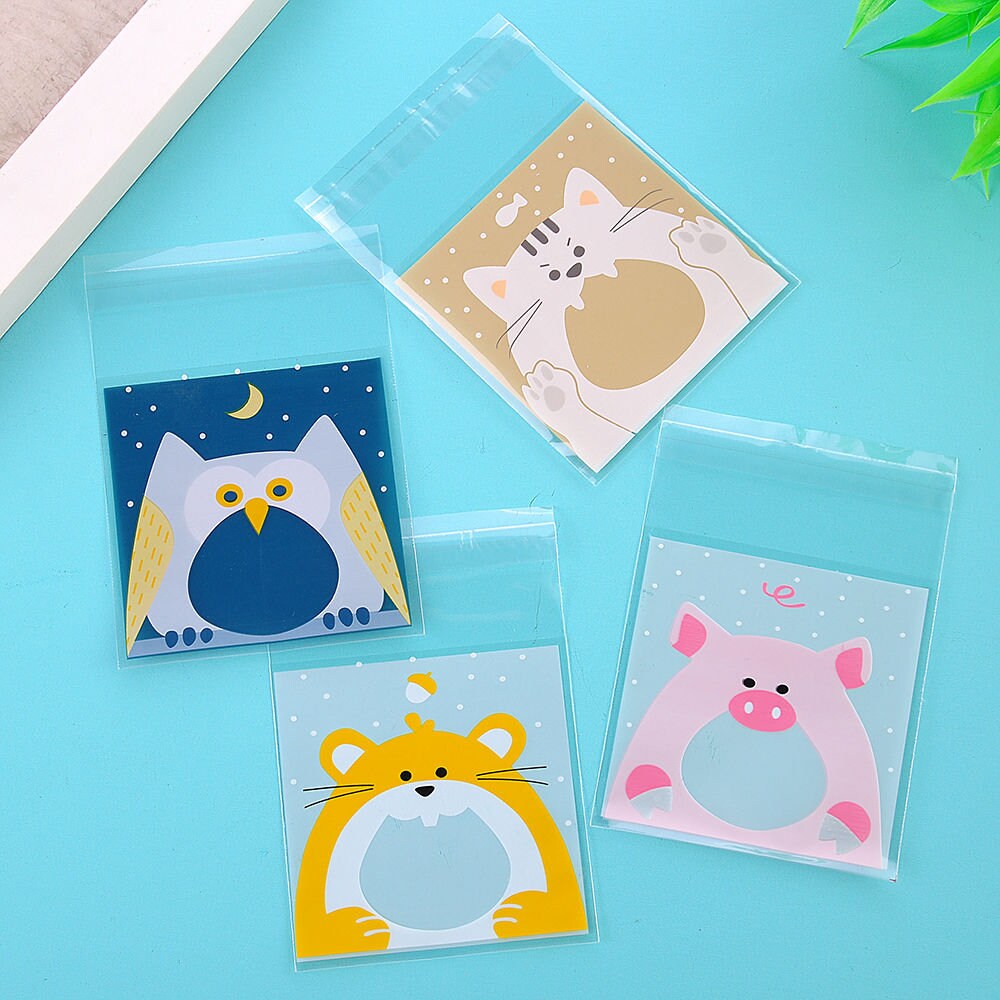 Cellophane Bags, Small Animal Bags, Owl, Cat and Pig With Resealable ...