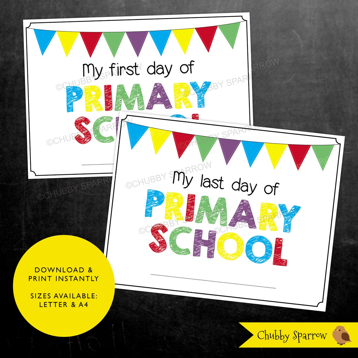 Back to School Sign Primary School First Last Day Photo - Etsy UK