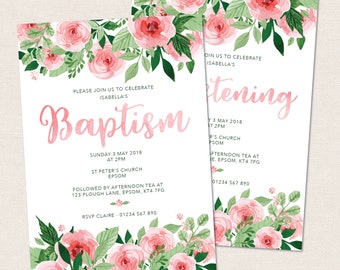 Baby girl invitation | Etsy