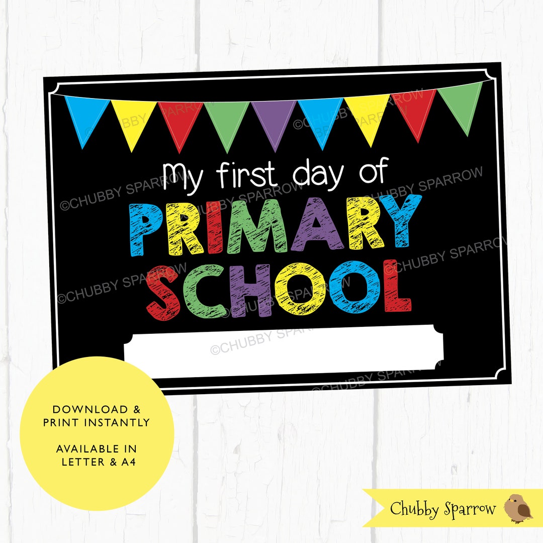 Back to School Sign, Primary School, First Day of School, Photo Prop ...