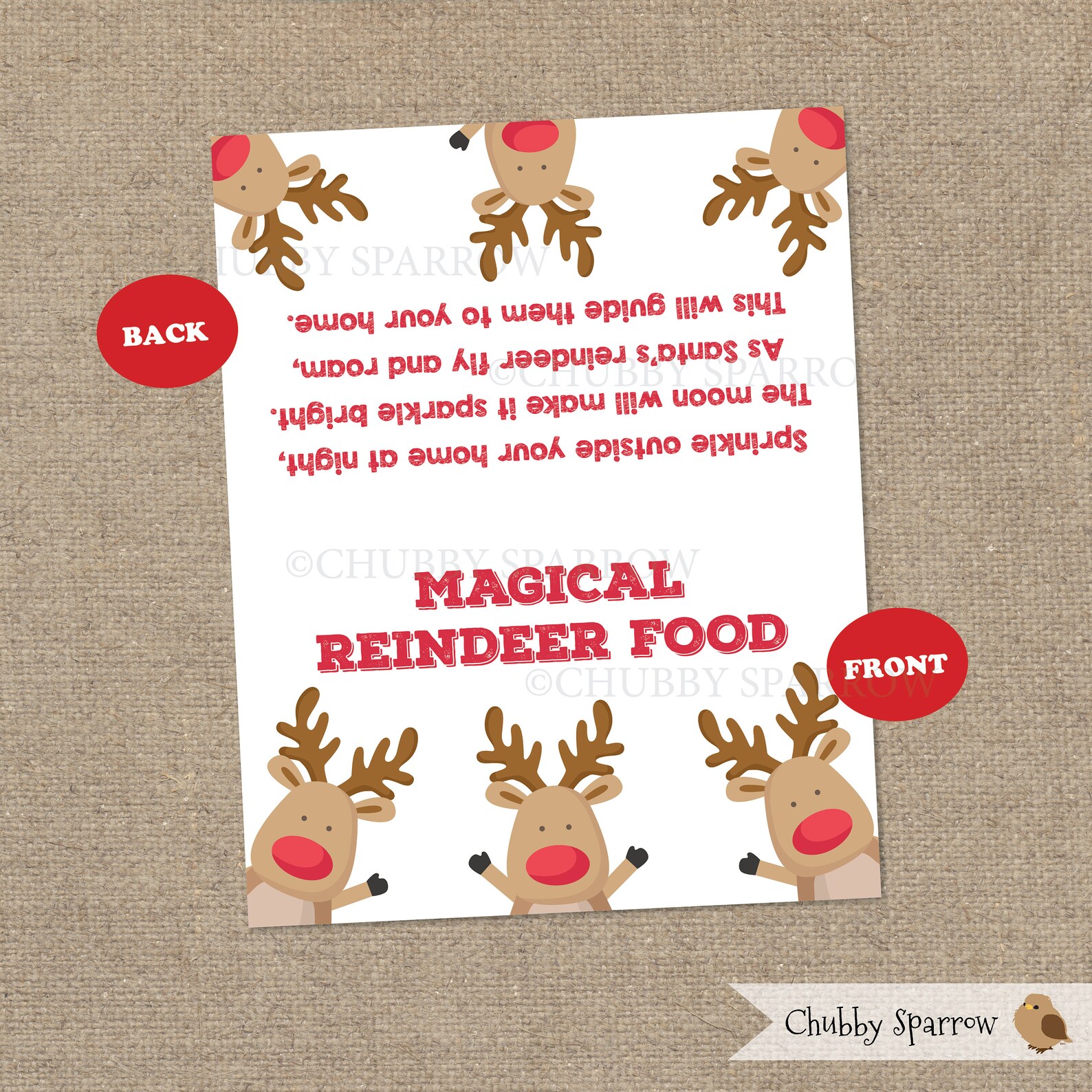 Reindeer Food Christmas Favor Favour Bag Toppers Stocking - Etsy