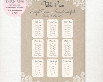 Wedding table plan | Etsy
