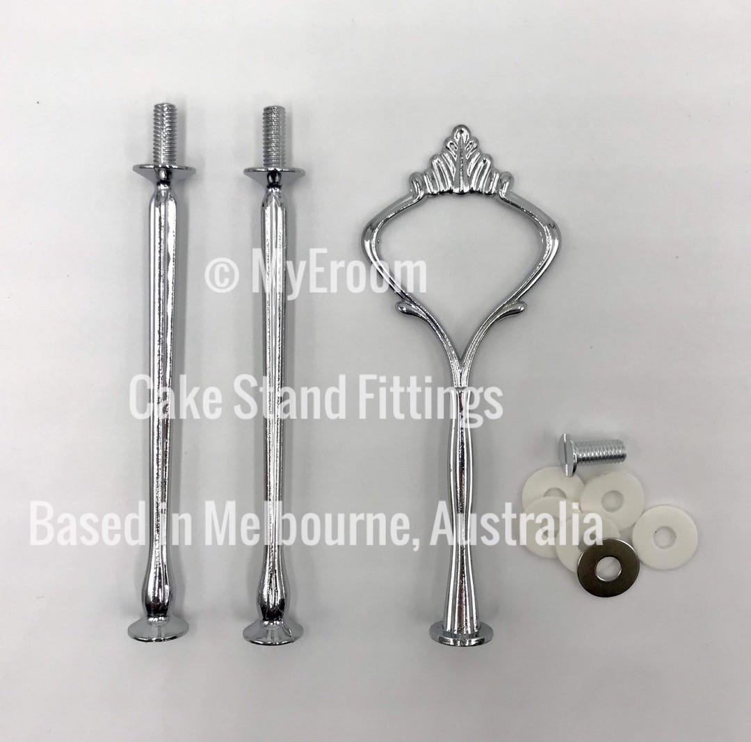 HEAVY Cake Stand Handle 3 Tier Silver Crown Centre Fitting / Hardware ...