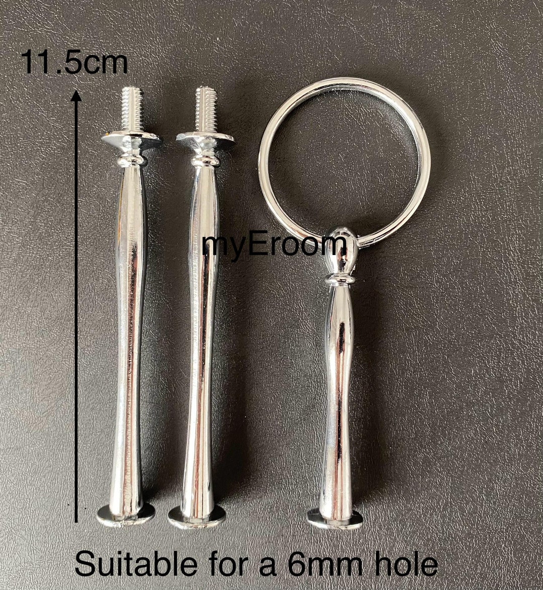 Cake Stand Handle 3 Tier Gold or Silver Circular With Turned Centre ...