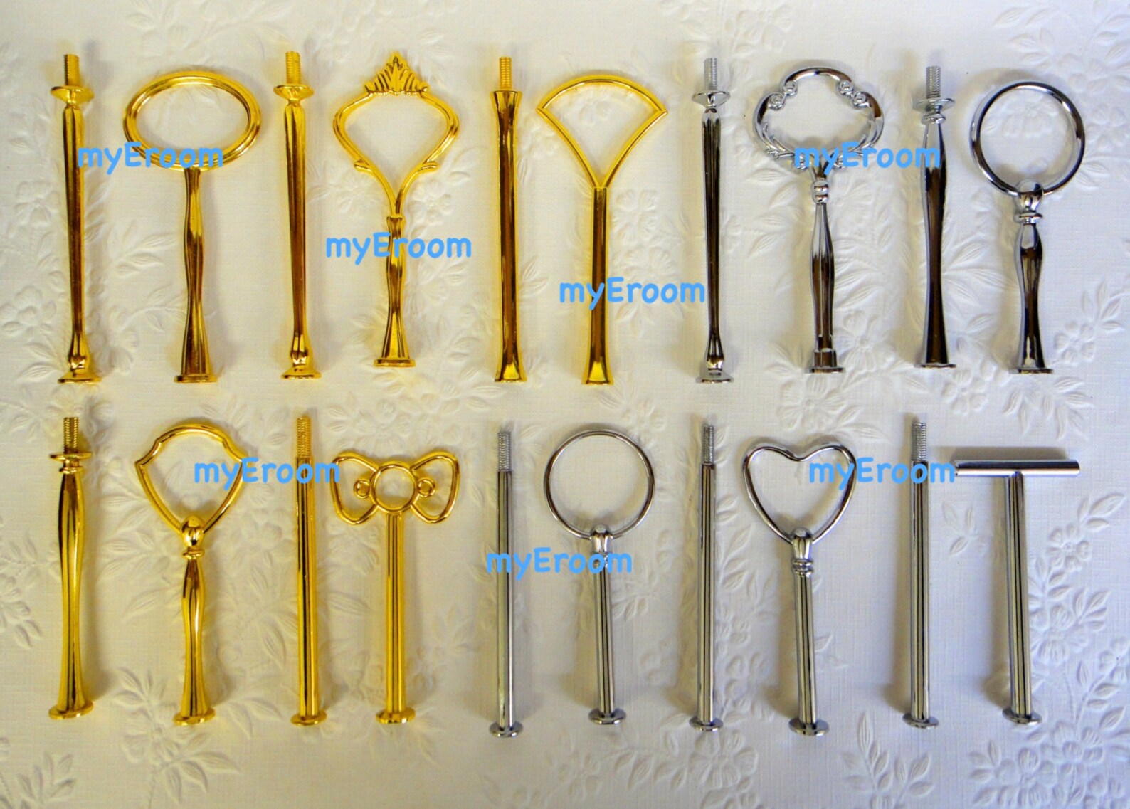 2 Tier Cake Stand Fittings HEAVY Handles for DIY - You Choose Colour ...