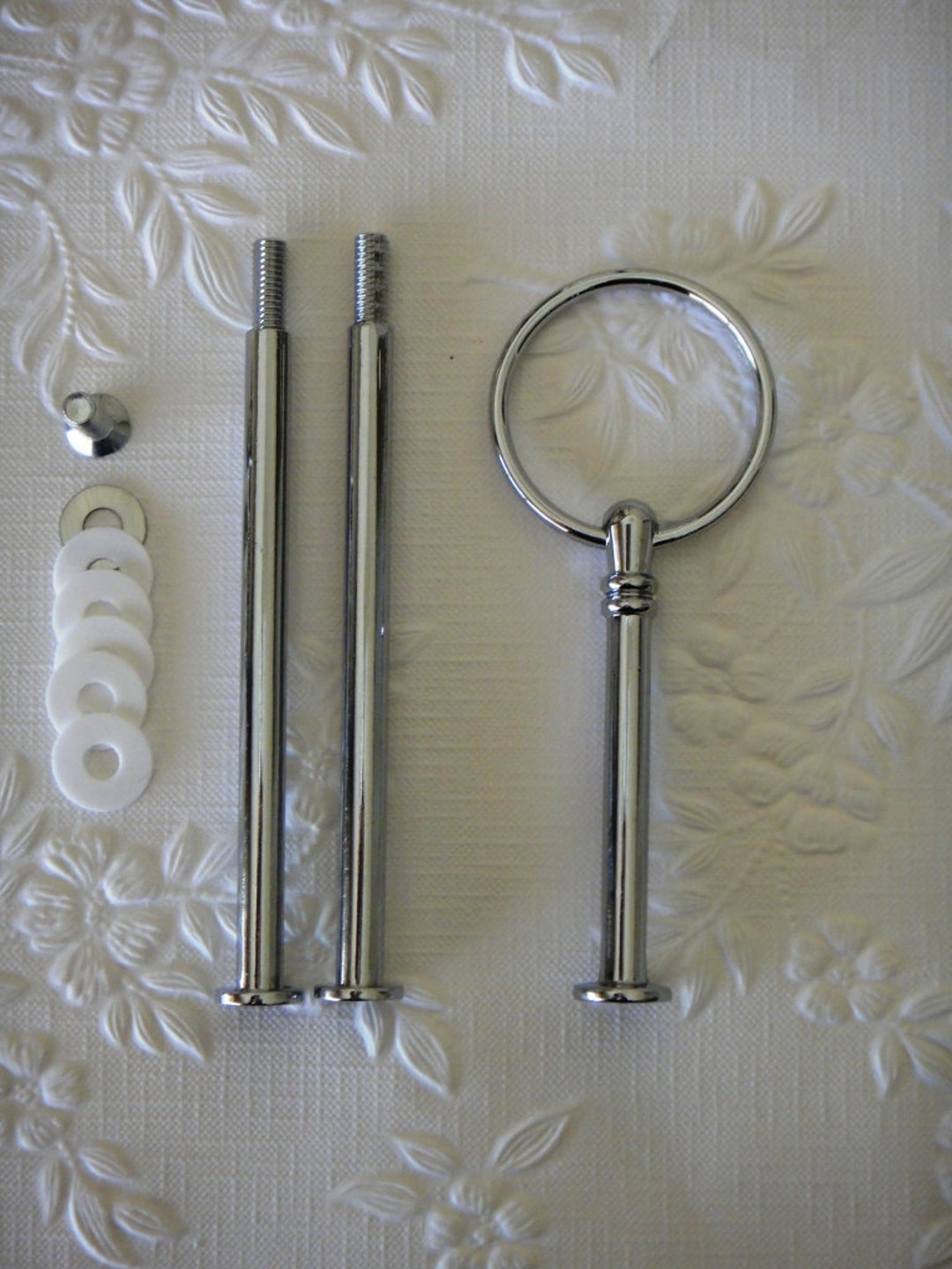 Cake Stand Handle 3 Tier Silver Gold Bronze Black Red White Round ...