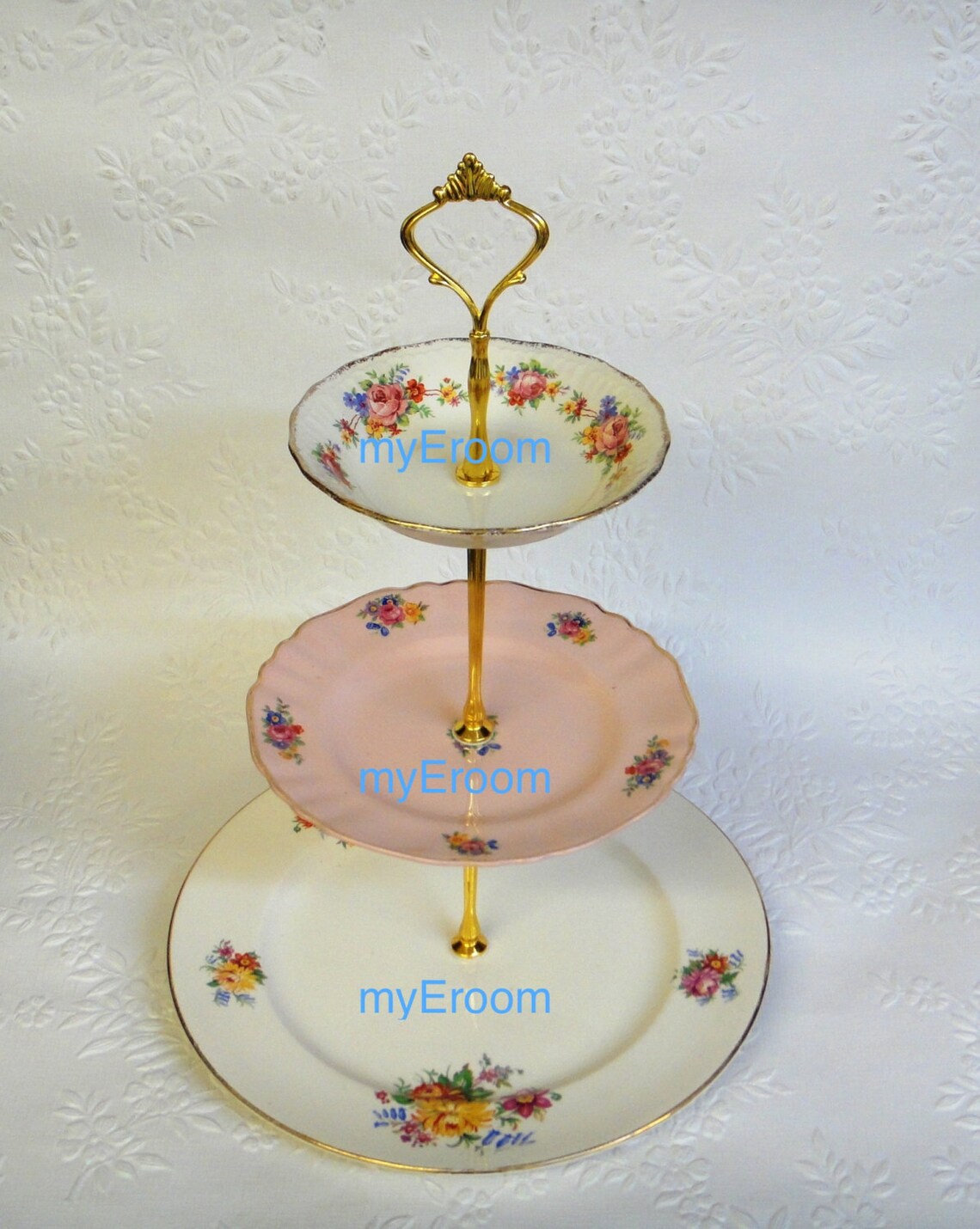 HEAVY Cake Stand Handle 3 Tier Gold Crown Centre Fitting - Etsy