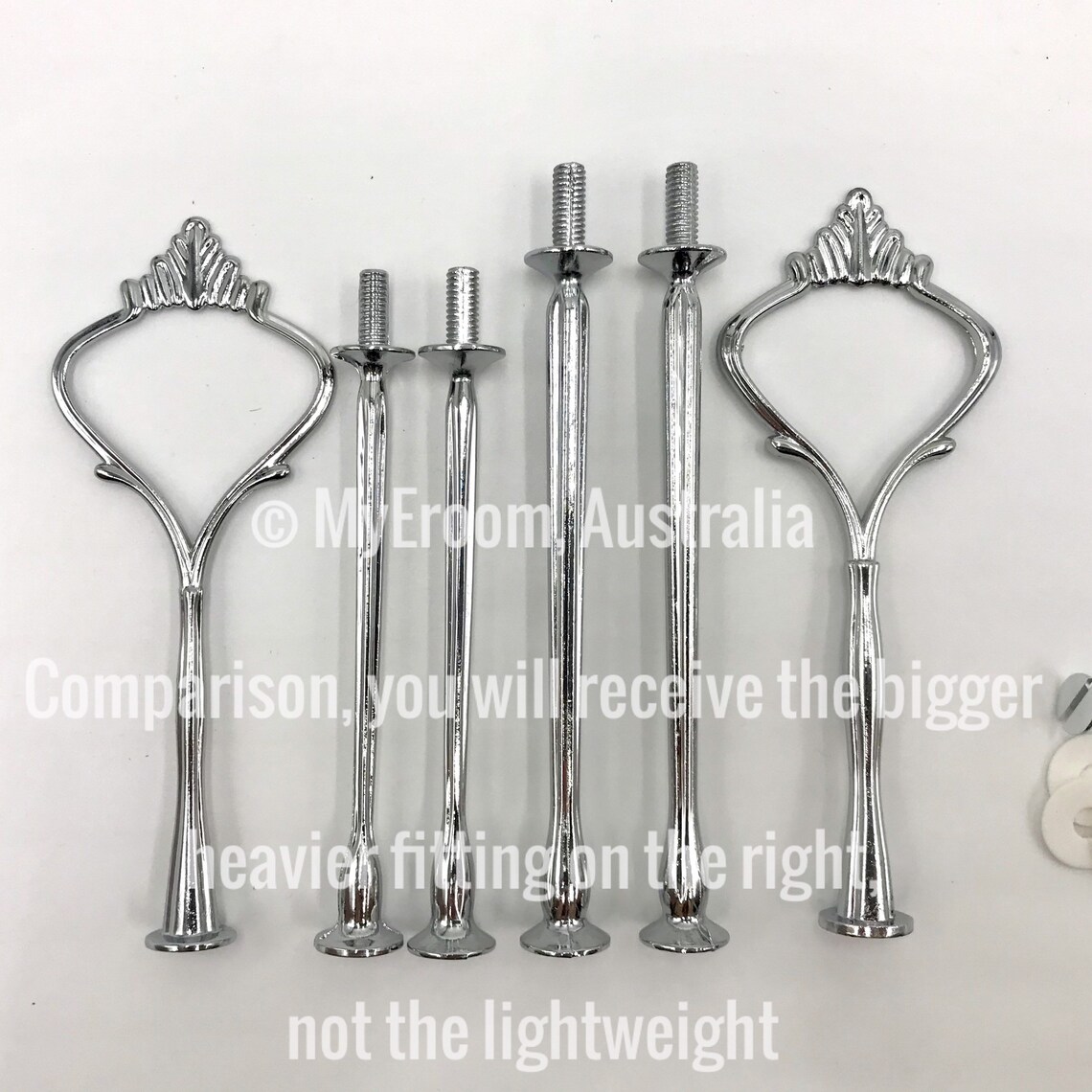 HEAVY Cake Stand Handle 3 Tier Silver Crown Centre Fitting / Hardware ...