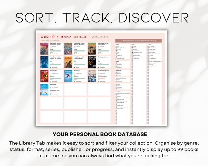 Ultimate Bookshelf Reading Log Spreadsheet | Romantic Valentines ...