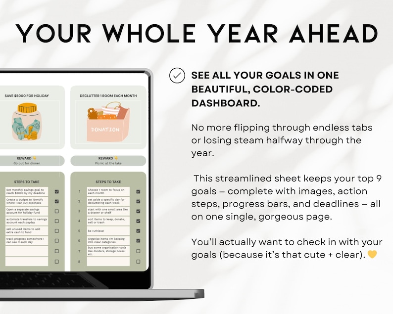 2025 Goal Planner Spreadsheet | SMART Goal Setting Template | Goal ...