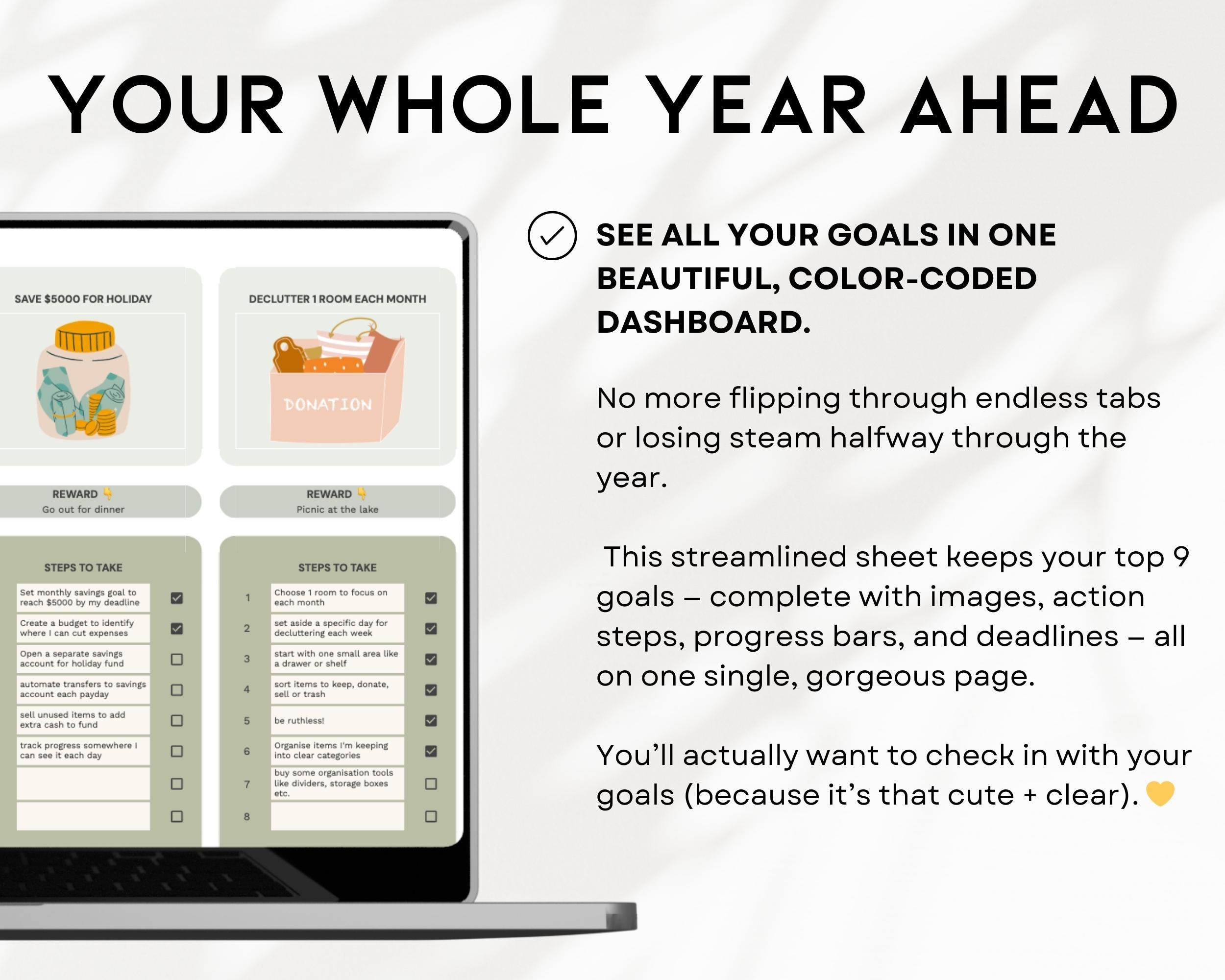 2025 Goal Planner Spreadsheet | SMART Goal Setting Template | Goal ...