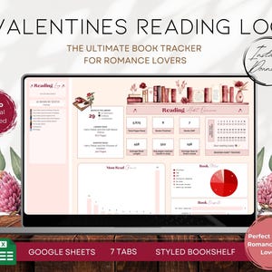Ultimate Bookshelf Reading Log Spreadsheet | Romantic Valentines ...