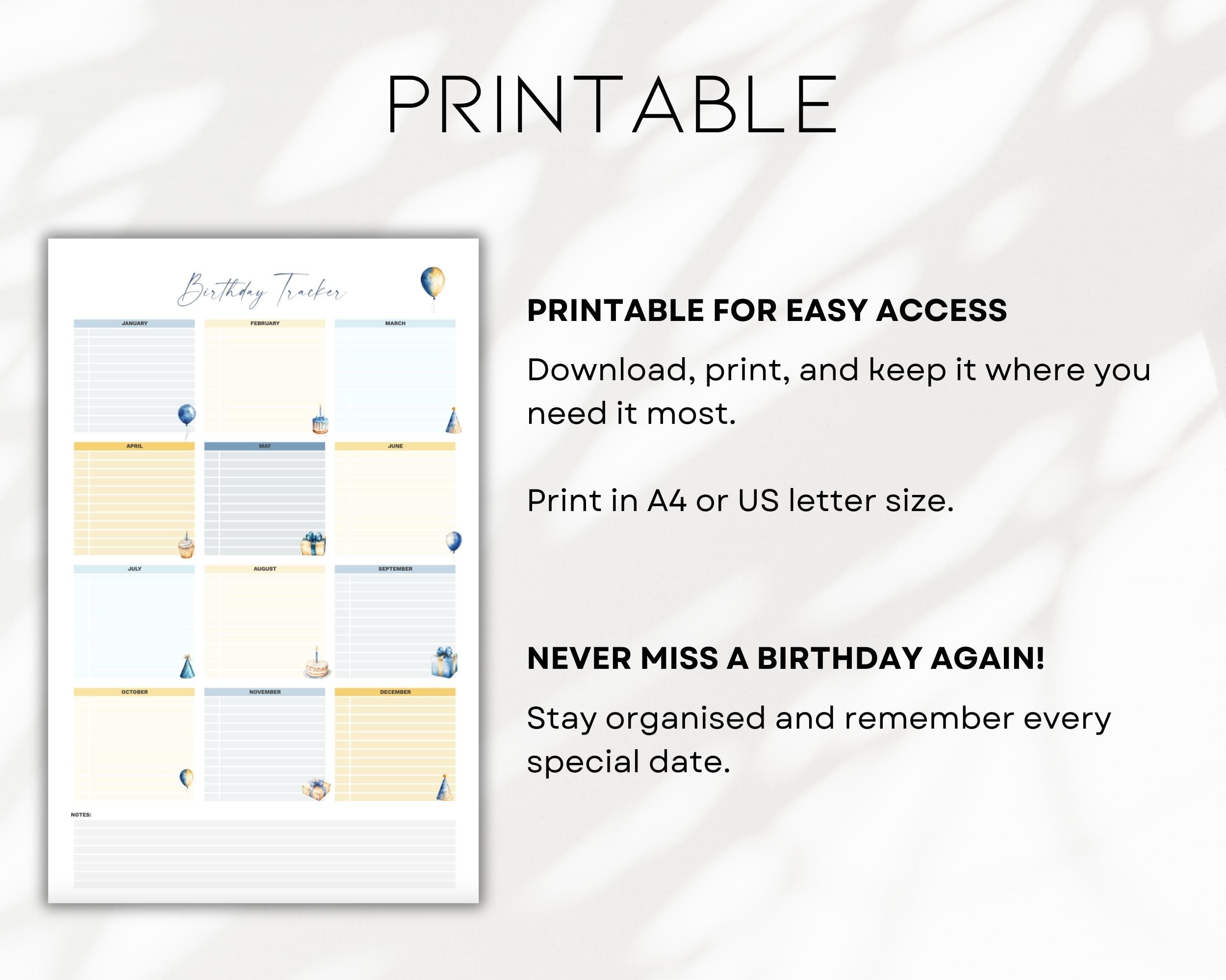 Birthday Tracker Google Sheets | Birthday Organiser | Classroom ...