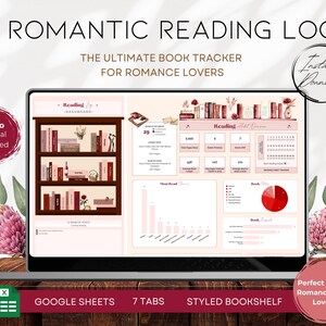 Ultimate Bookshelf Reading Log Spreadsheet V2 | Romantic Valentines ...