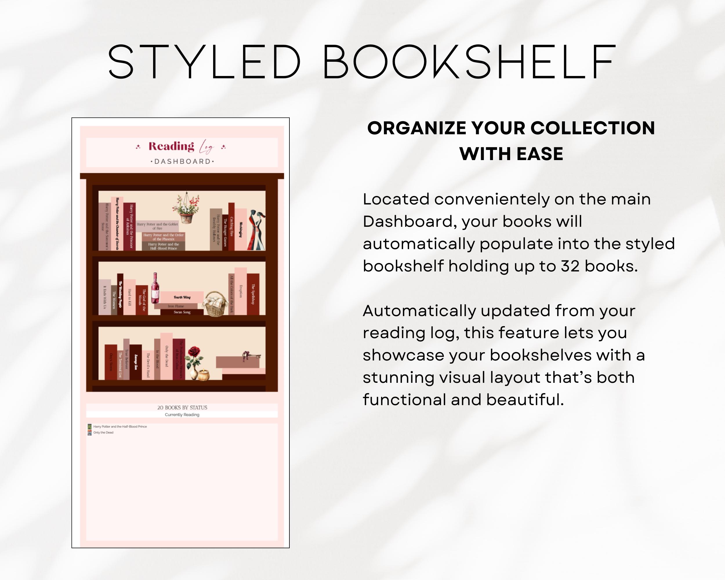 Ultimate Bookshelf Reading Log Spreadsheet V2 | Romantic Valentines ...