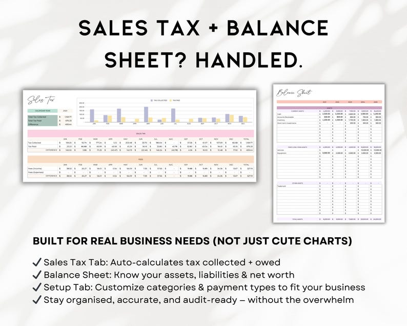 Food Business Management Spreadsheet, Bookkeeping & Cost Calculator ...