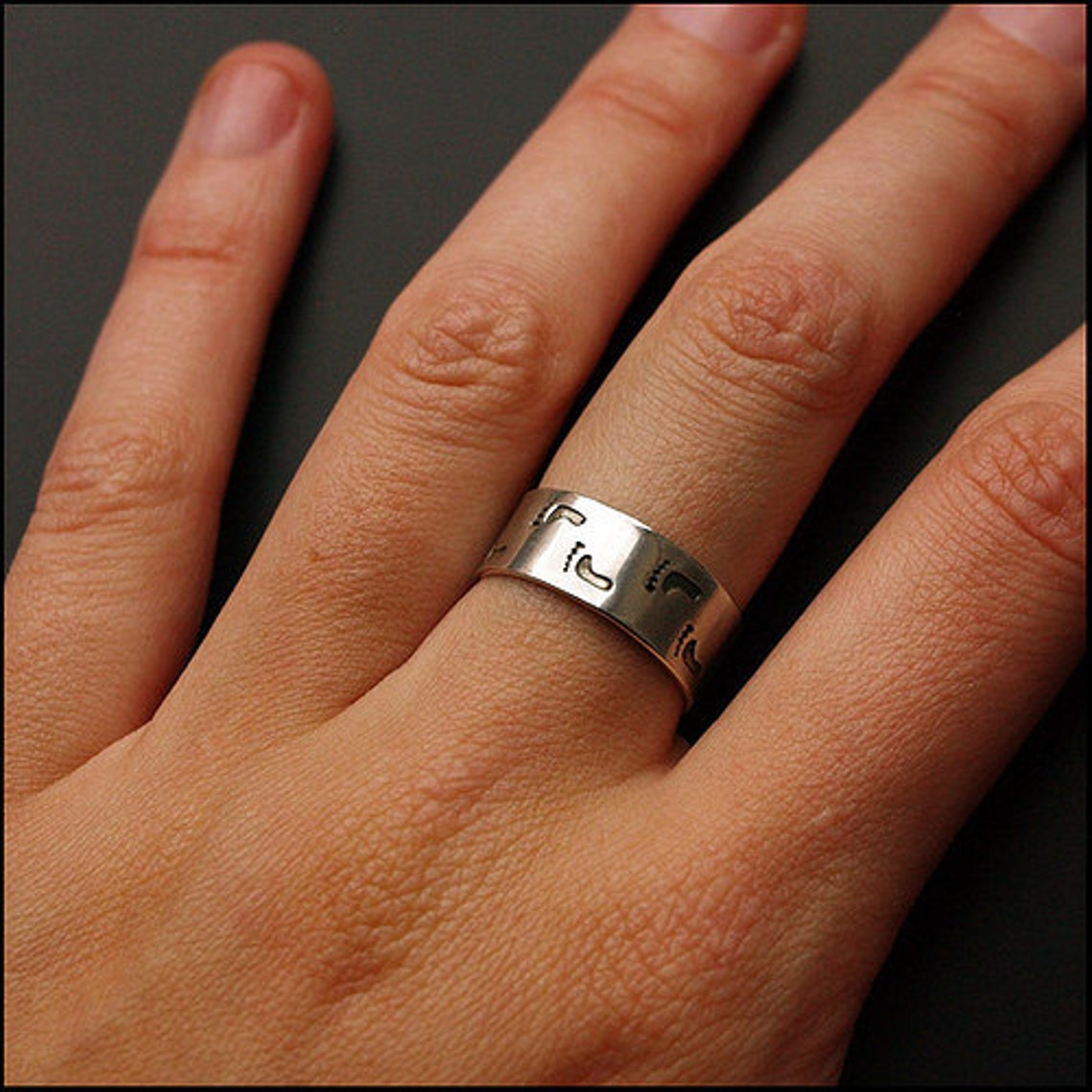 Footprints - Sterling Silver Ring - Etsy