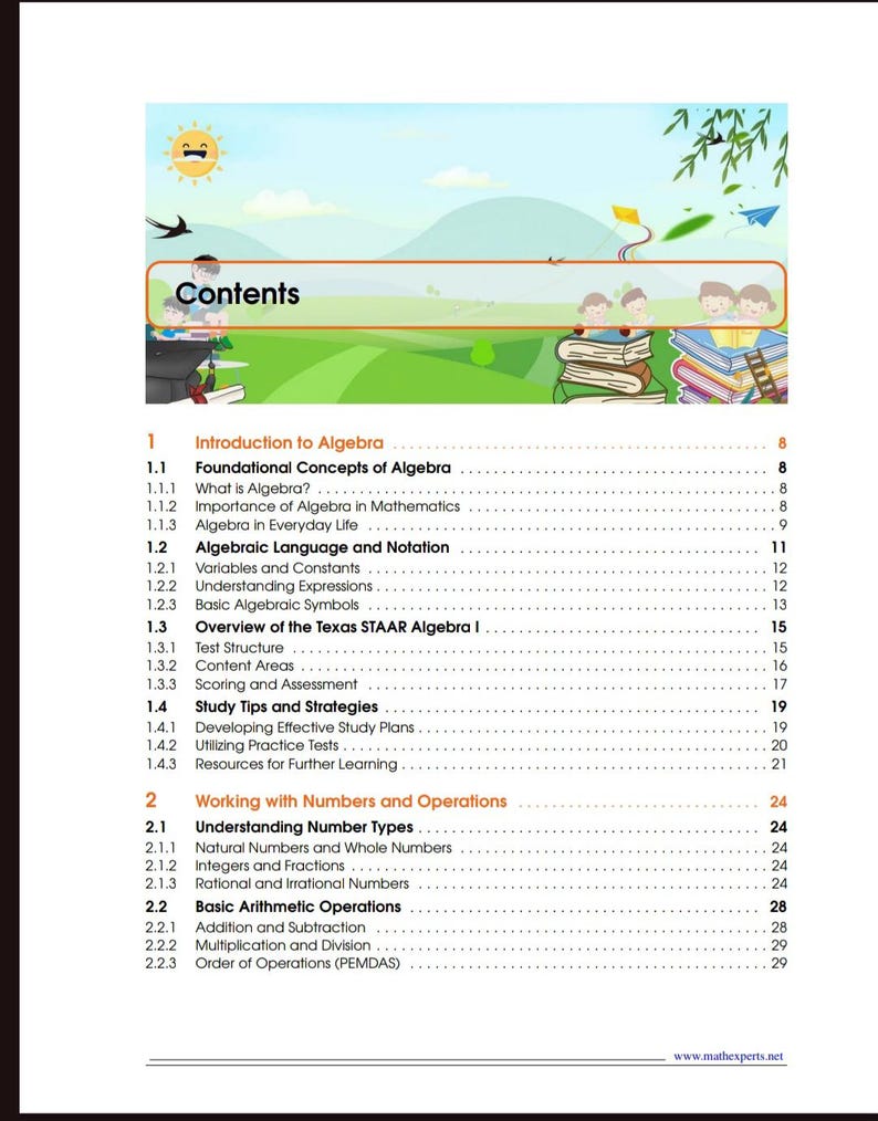 Texas STAAR Algebra Workbook PDF, STAAR Algebra Test Prep Study Guide ...