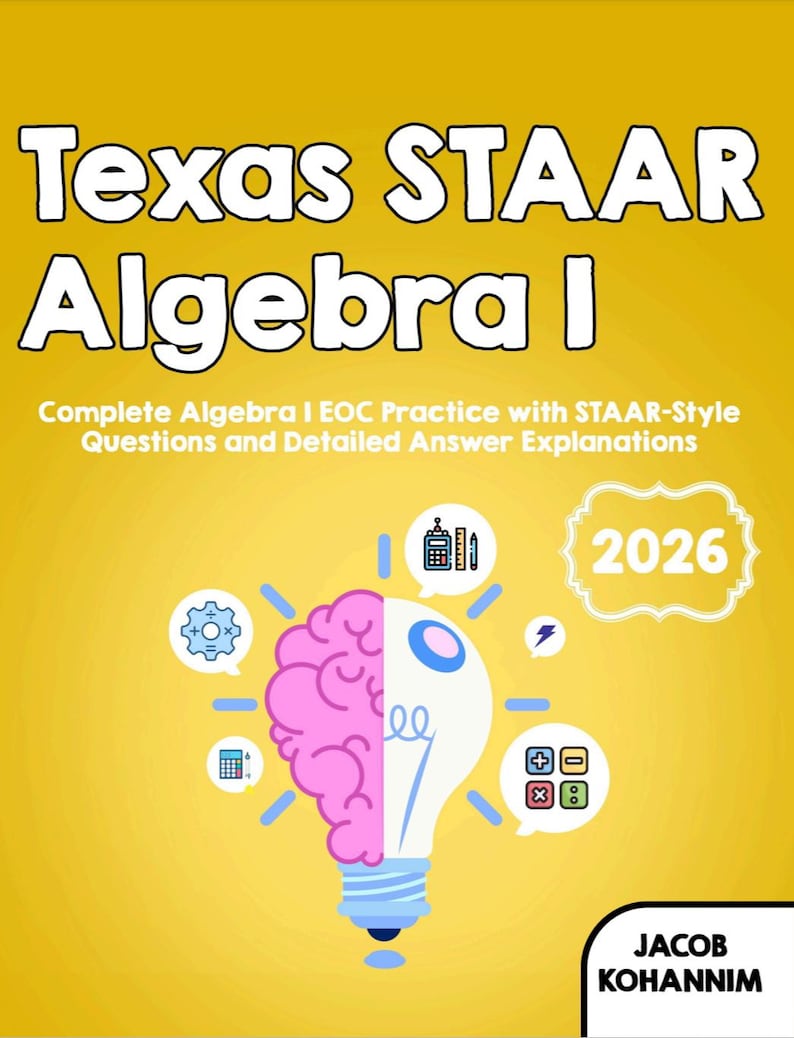 Texas STAAR Algebra Workbook PDF, STAAR Algebra Test Prep Study Guide ...
