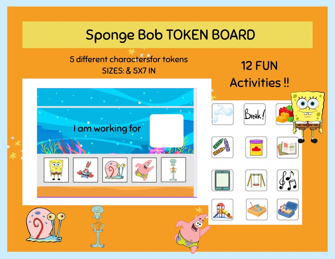 Spongebob Token Board | ABA Behavior Chart Printable | Kids Classroom ...