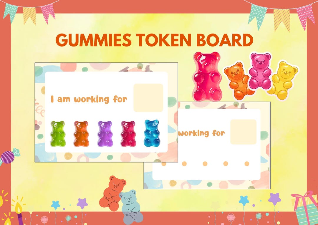 Gummy Bear Token Board ABA | Reward Chart for Kids | Positive Behavior ...