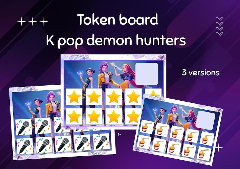 Printable K-pop Demon Hunters Token Board | ABA Behavior Chart for Kids ...