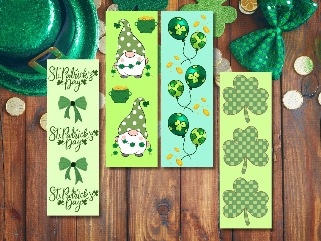 St Patricks Day Bookmark, Lucky Clover, Kids Classroom Gift, DIY ...