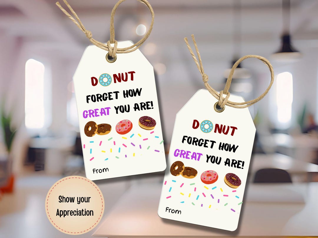 Donut Appreciation Gift Tag, Instant Download - Etsy