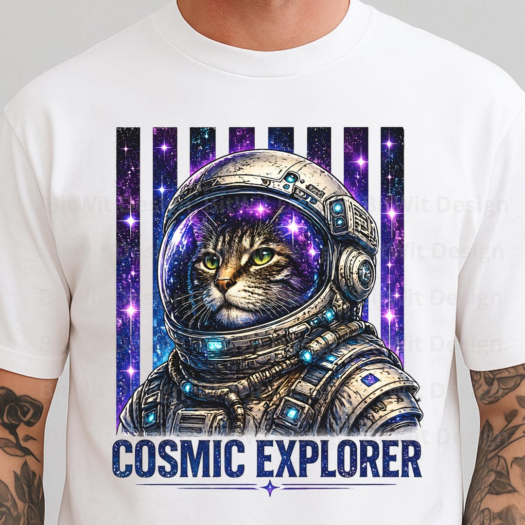 Astronaut Cat PNG, Cosmic Explorer Design, Space Cat Shirt Graphic ...