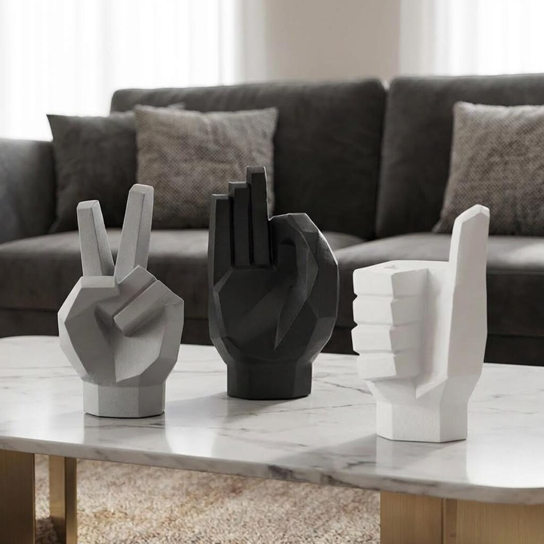Modern Abstract Hand Gesture Sculpture Resin Love Statue Wedding Home ...