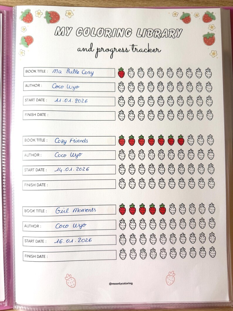 Coloring Tracker Templates | Track Books, Coloring Pages, Palettes ...
