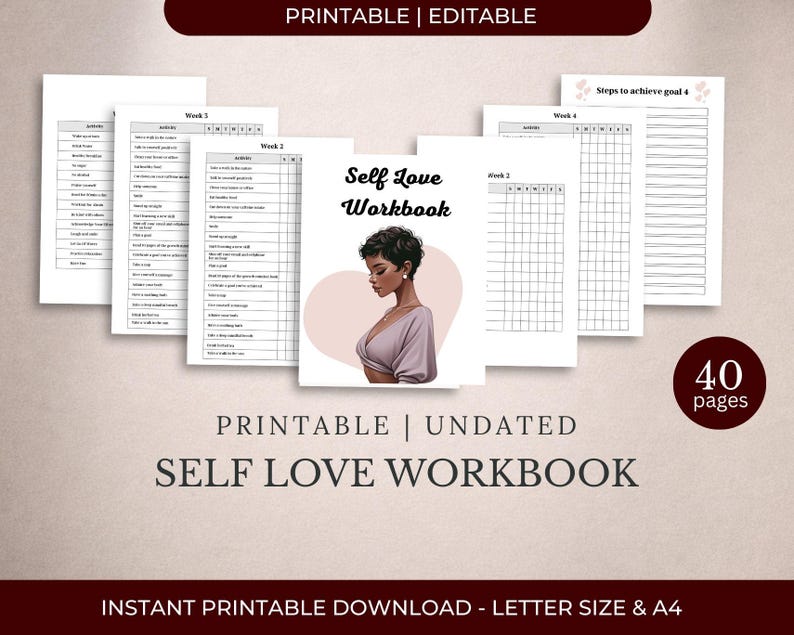 Self Love Workbook PDF, Mental Health Journal, Confidence Building ...