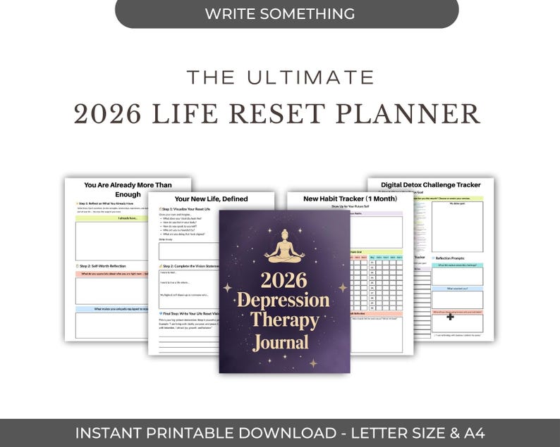 Depression Journal 2026, Mental Health Planner, Therapy Workbook, Self ...
