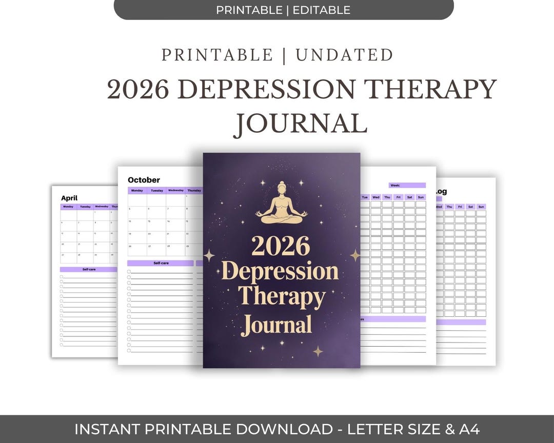 Depression Journal 2026, Mental Health Planner, Therapy Workbook, Self ...