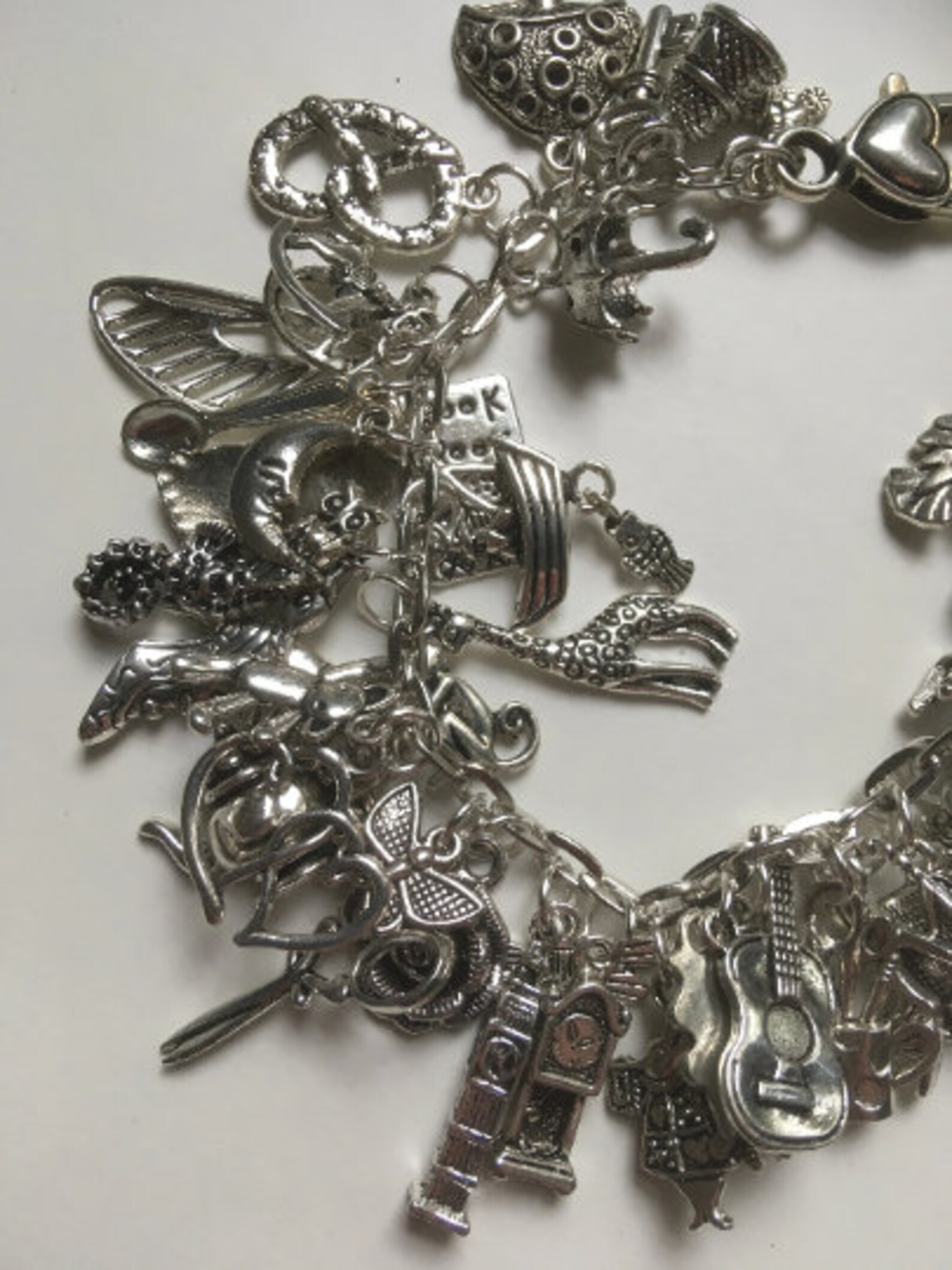 Fully Loaded Bracelet or Necklace Silver Tone Mix Charms - Etsy