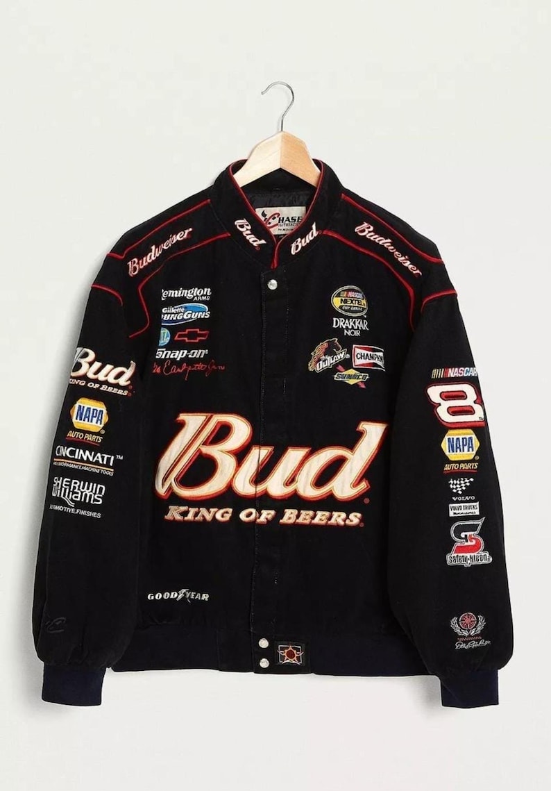 NASCAR Vintage Adult Racing Jacket Embroidered Bud Jacket - Etsy UK
