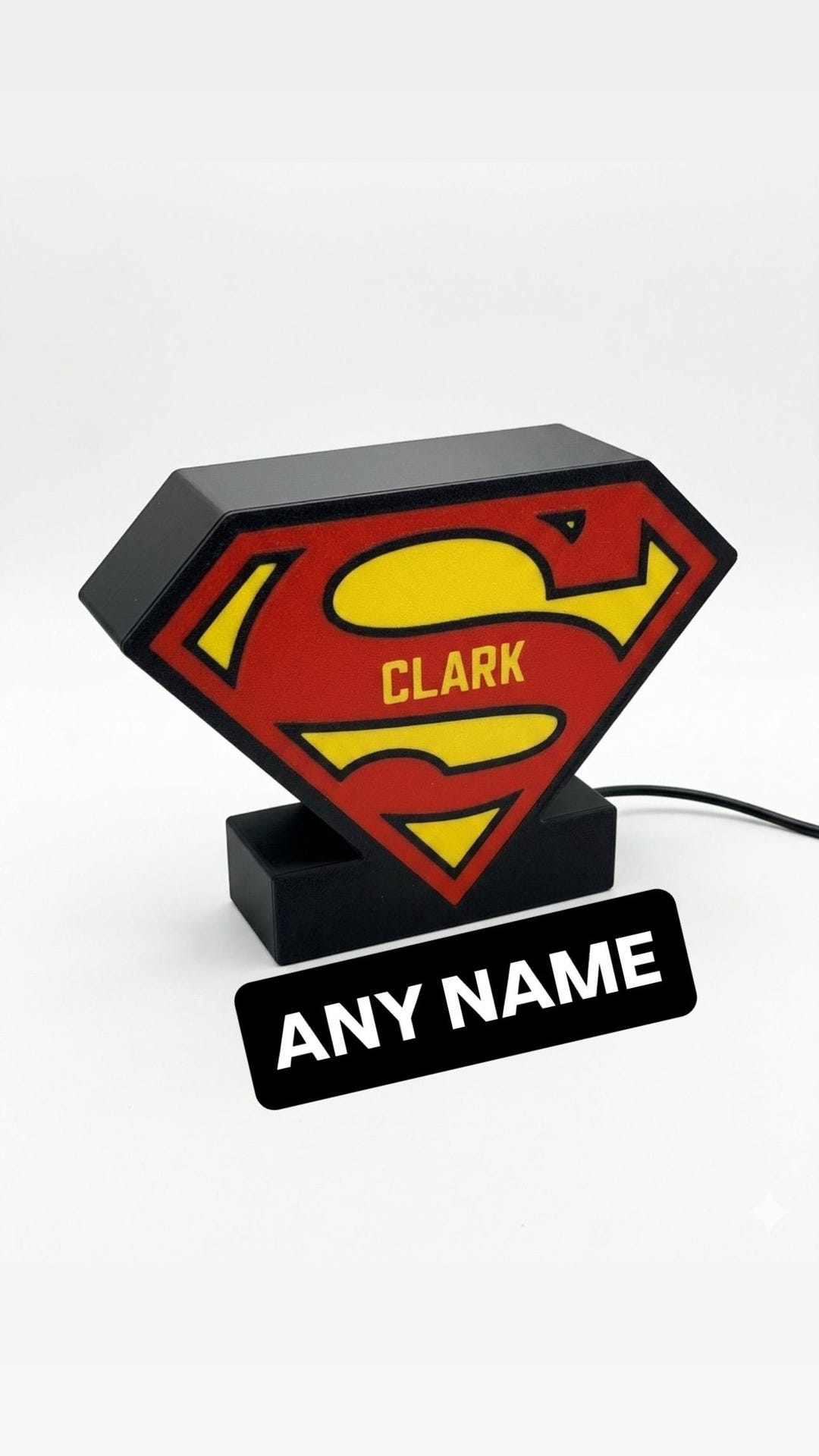 Personalized Superhero Style LED Light Box | Custom Name Night Light ...