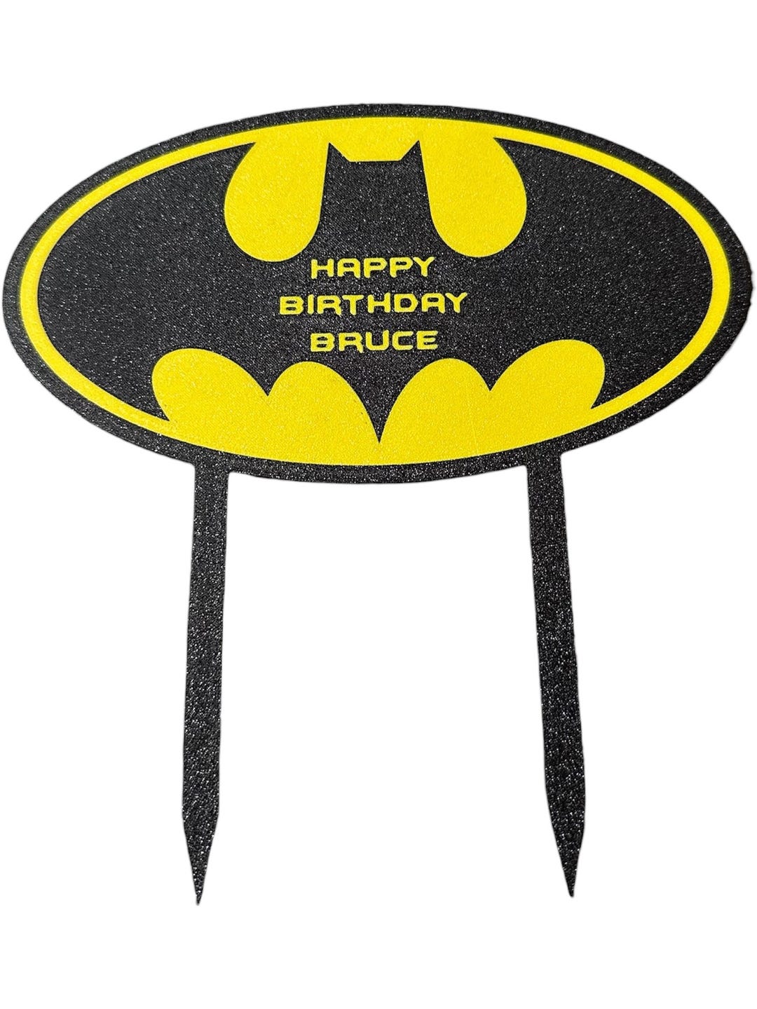 Personalised Superhero Bat Cake Topper – Custom Name Birthday Cake ...