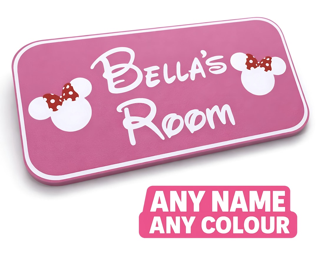 Personalised Girls Door Sign | Custom Name Bedroom Plaque | Pink Bow ...