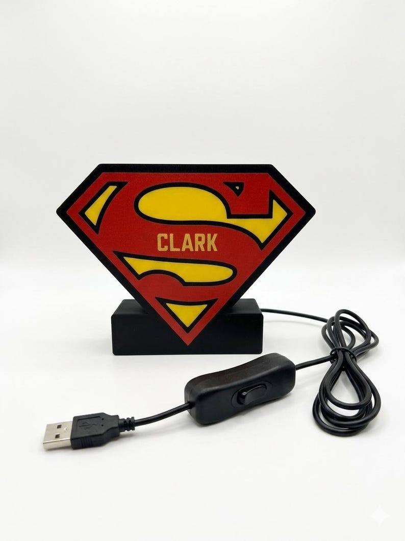 Personalized Superhero Style LED Light Box | Custom Name Night Light ...