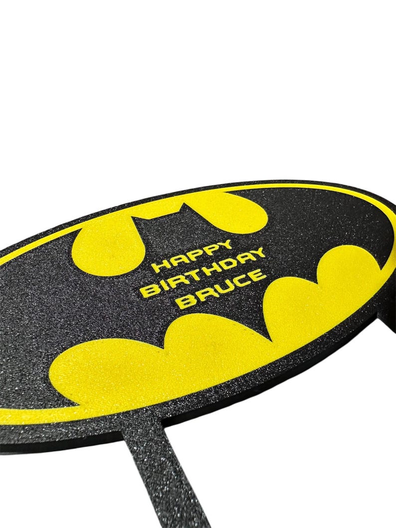 Personalised Superhero Bat Cake Topper – Custom Name Birthday Cake ...