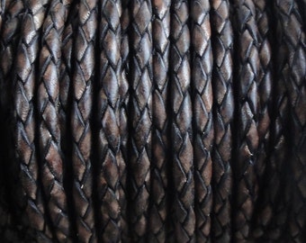 3mm Metallic Bronze Round Braided Bolo Leather Cord 3mm Wide - Etsy