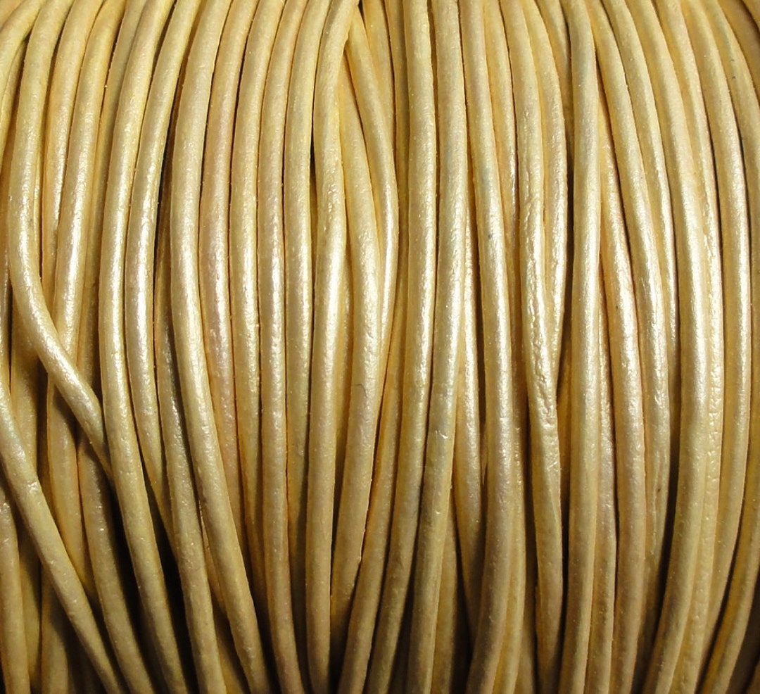 1.5mm Metallic Gold Genuine Leather 1.5mm Round Cord 10 Yard - Etsy