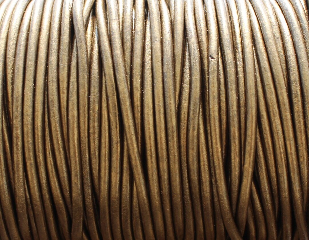 3mm Metallic Brown Leather Cord Round Kansa 10 Yard - Etsy