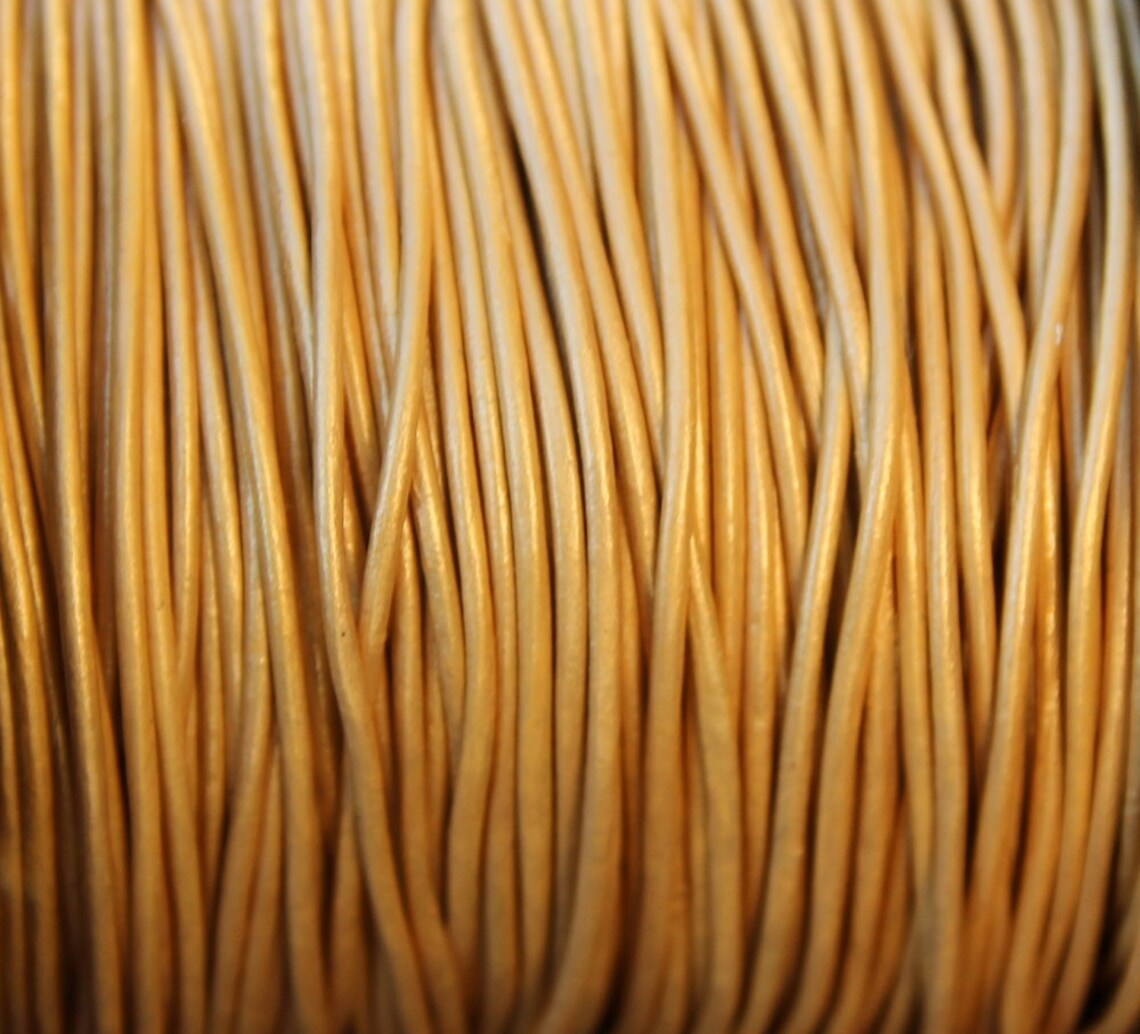 1mm Metallic Gold Genuine Leather Cord 1.0mm Round Cord - Etsy
