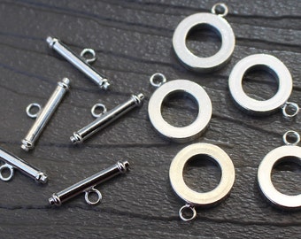 Lrg SNAKE Toggle Jewelry Clasps Antique Silver Plated 47mm 2 - Etsy