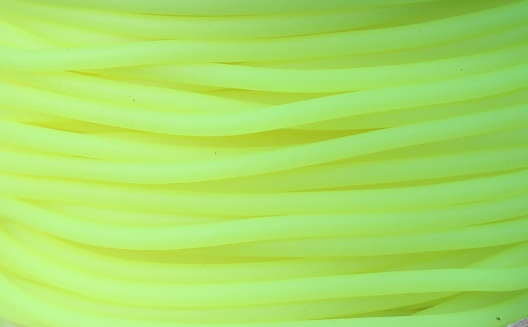 2mm Fluorescent Yellow Rubber Cord Solid Round Synthetic Rubber 5 Yard ...